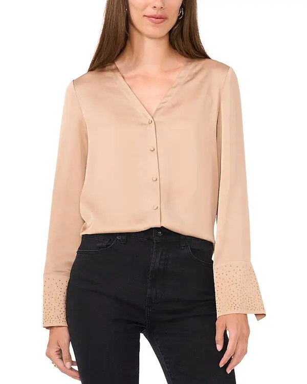 Vince Camuto Collarless Button-down Blouse