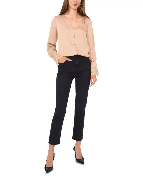 Vince Camuto Collarless Button-down Blouse