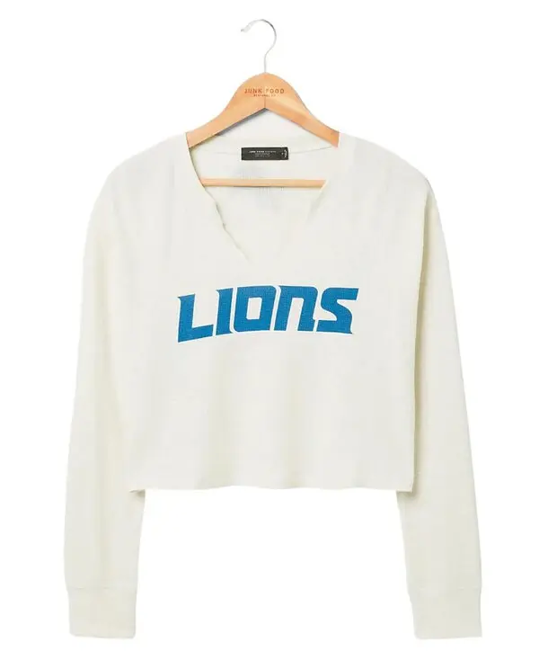 Junk Food Clothing Nfl Detroit Lions Sunday Crop Thermal By - Oatmeal