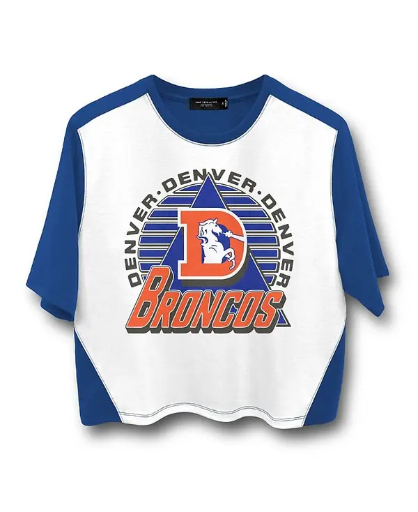 Junk Food Clothing Nfl Denver Broncos Crop Tee - White