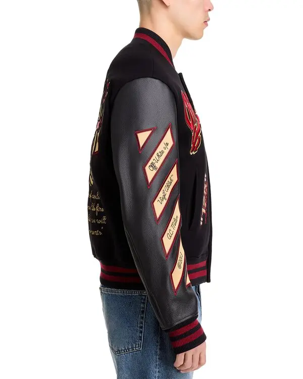 Off-White X Ac Milan 125th Anniversary Embroidered Varsity