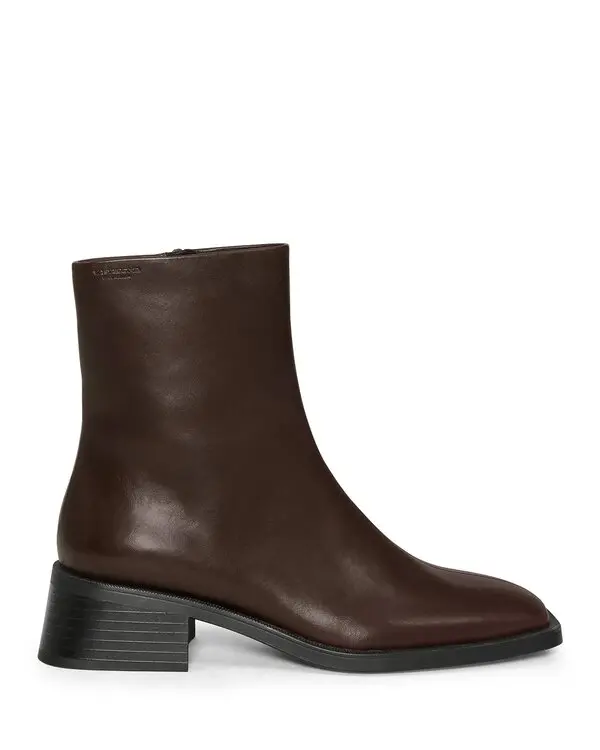 VAGABOND SHOEMAKERS Blanca Square Toe Ankle Boots - Chocolate