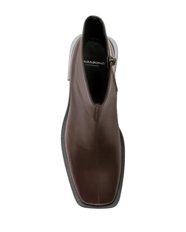 VAGABOND SHOEMAKERS Blanca Square Toe Ankle Boots - Chocolate
