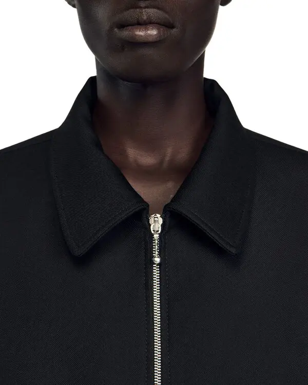 Sandro Full Zip Jacket - Black