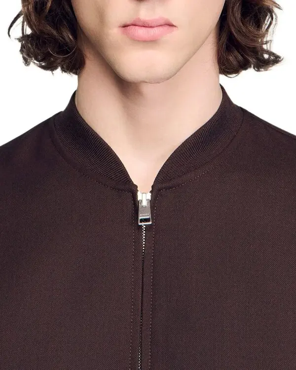 Sandro Zip Up Jacket - Chocolate