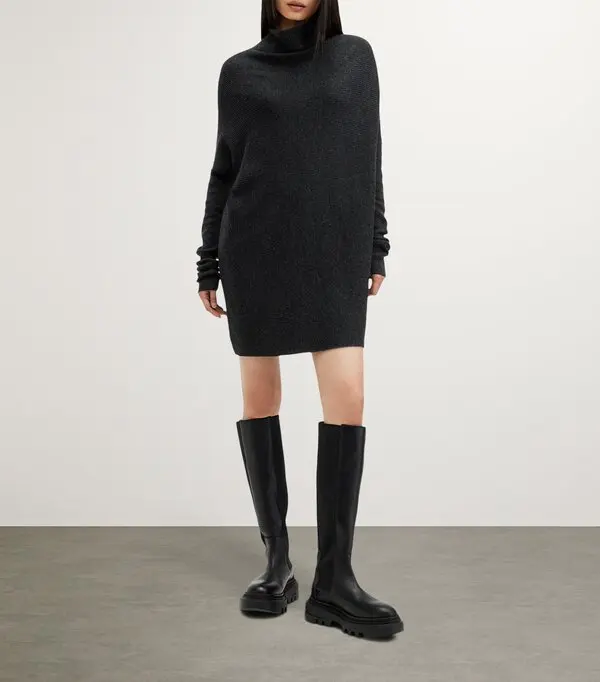 Allsaints Ridley Sweater Dress In Black - 54% Off | Editorialist