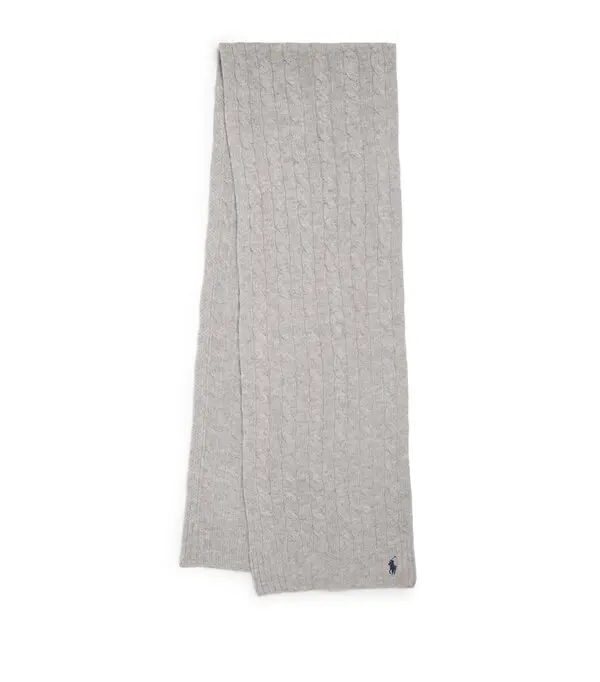 Polo Ralph Lauren Wool-cashmere Pony Scarf - Grey