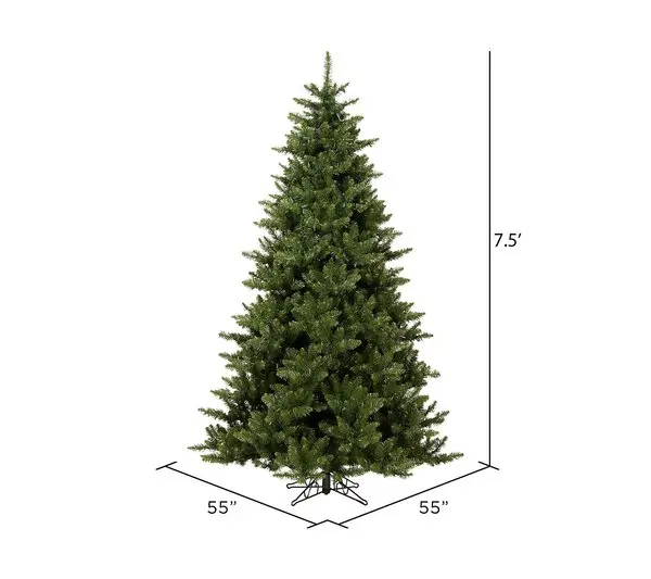 VICKERMAN 7.5' Unlit Camdon Fir Artificial Chri Stmas Tree