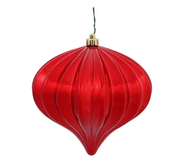 VICKERMAN 5.7' X 5.5' Red Shiny Onion Christmas Ornament - One-color