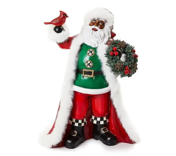 MACKENZIE-CHILDS Cozy Christmas Black Santa Wit Cardinal - One-color