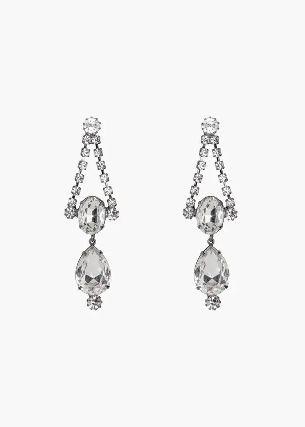 JENNIFER BEHR Anette Crystal Chandelier Earrings - Gunmetal