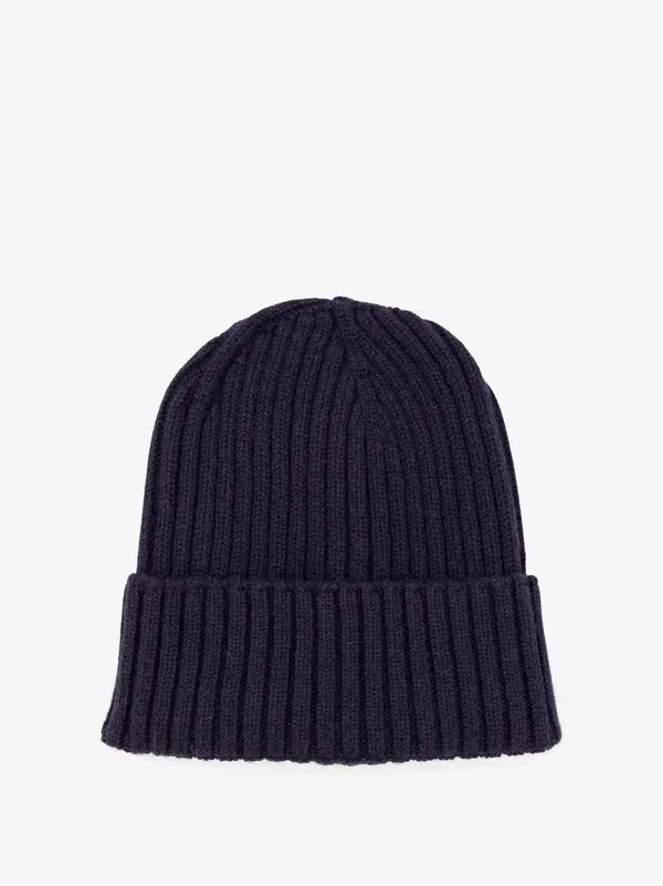 NUGNES 1920 Cashmere Ribbed Beanie - Blue
