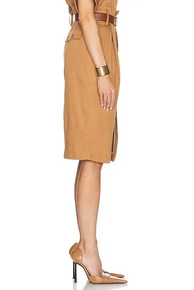 HELSA Paperbag Cotton Skirt - Caramel