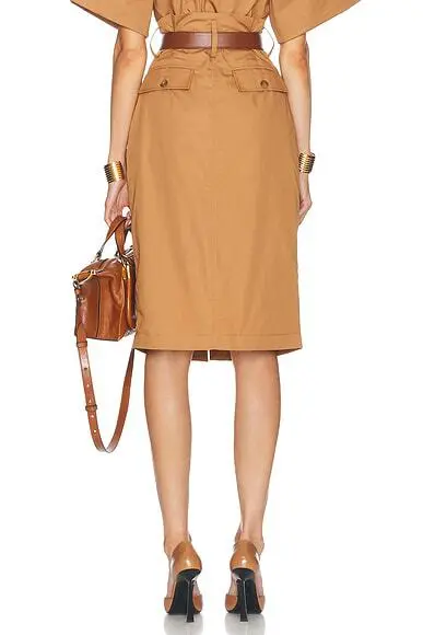 HELSA Paperbag Cotton Skirt - Caramel