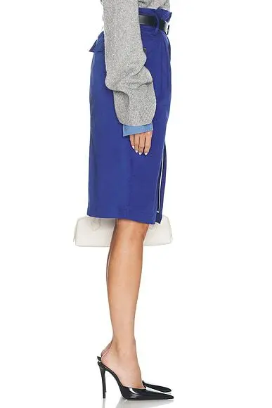 HELSA Paperbag Waist Cotton Skirt - Workman Blue