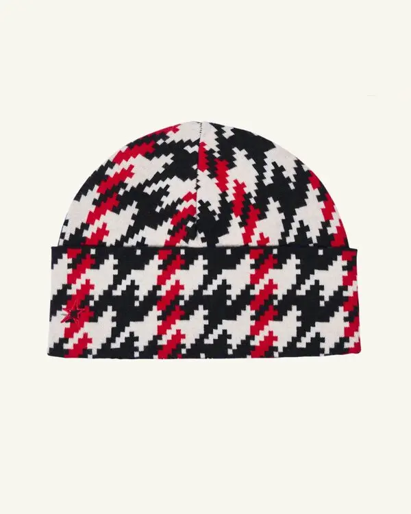 Perfect Moment Merino Wool Beanie - Houndstooth