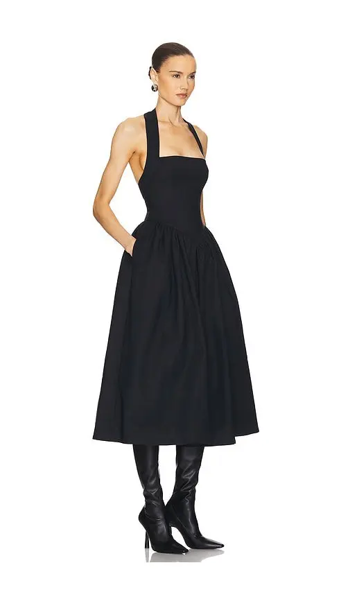 HELSA Halterneck Midi Dress With Pockets