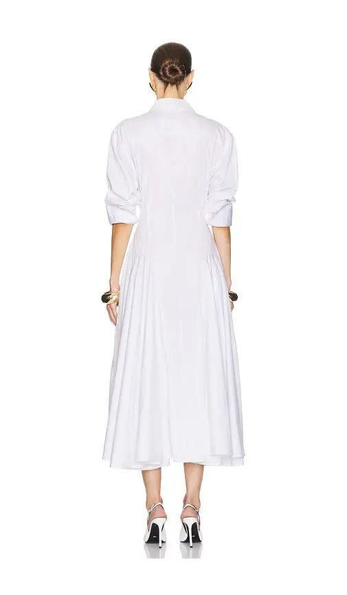 HELSA Godet Shirt Dress - White