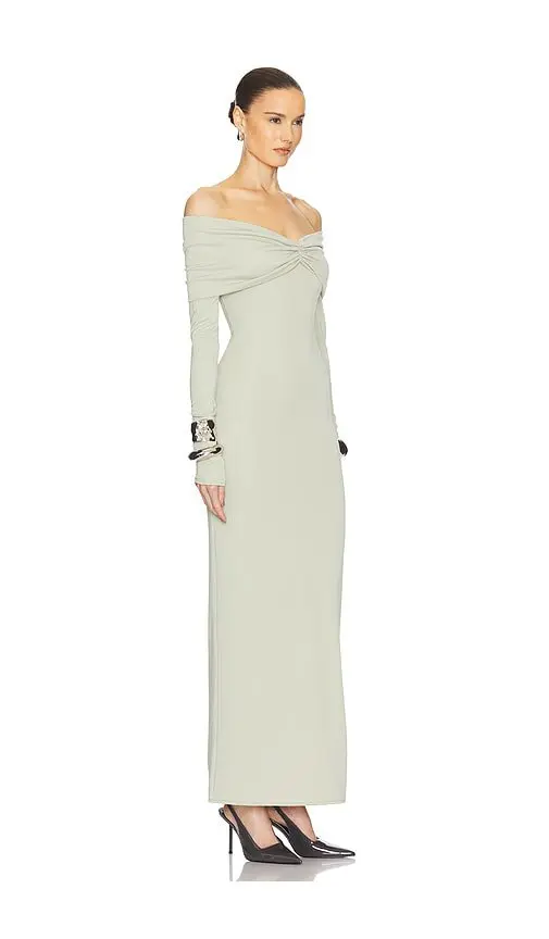 Matte Jersey Off Shoulder Maxi Dress