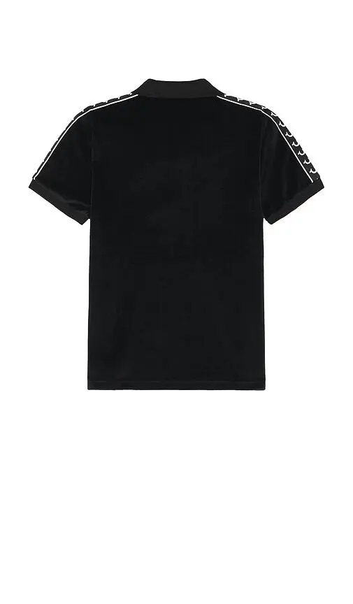 True Religion Damask Velour Polo In Black