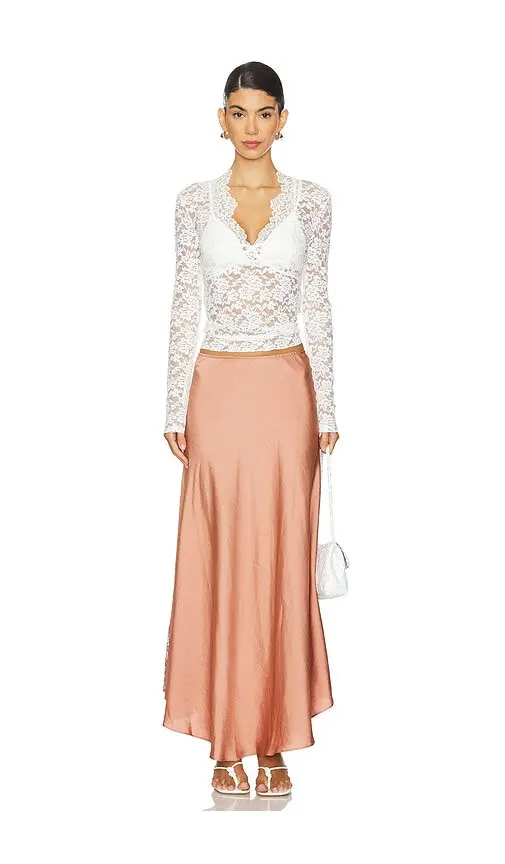 Free People X Intimately Fp All Day Lace Long Sleeve Top