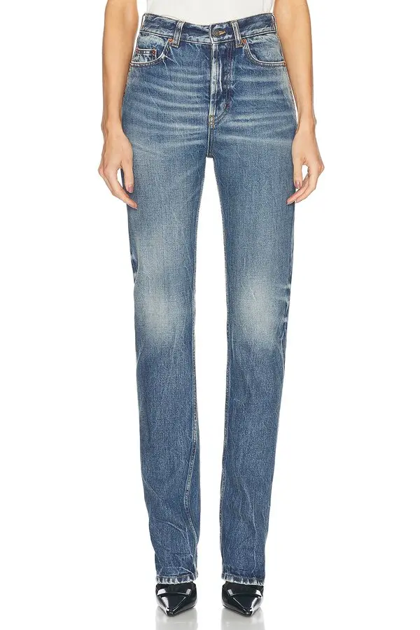 Saint Laurent 90s Slim Leg Jeans - 50s Blue