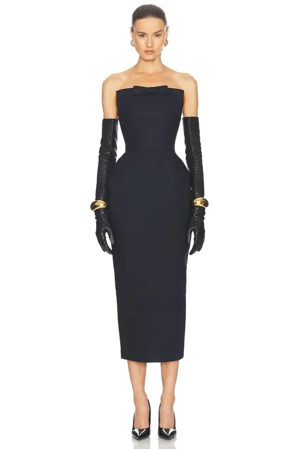 HELSA The Curve Dress With Bow - Black