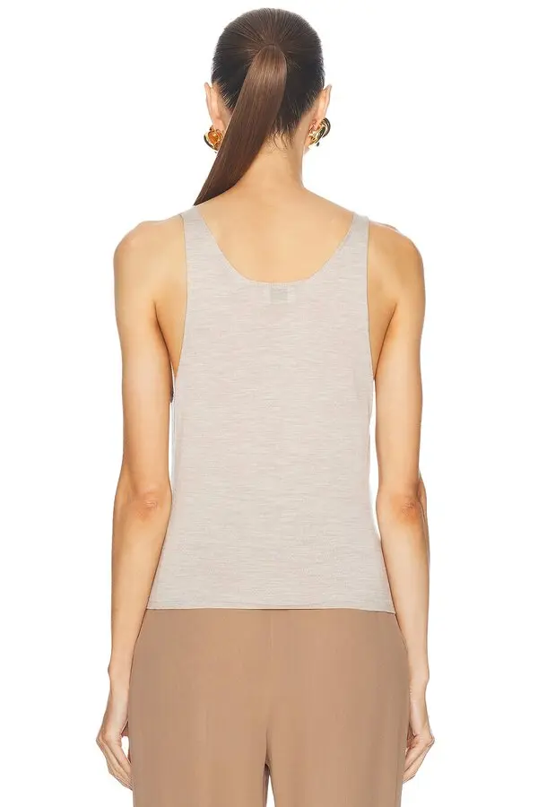 Saint Laurent Cashmere Tank Top - Beige
