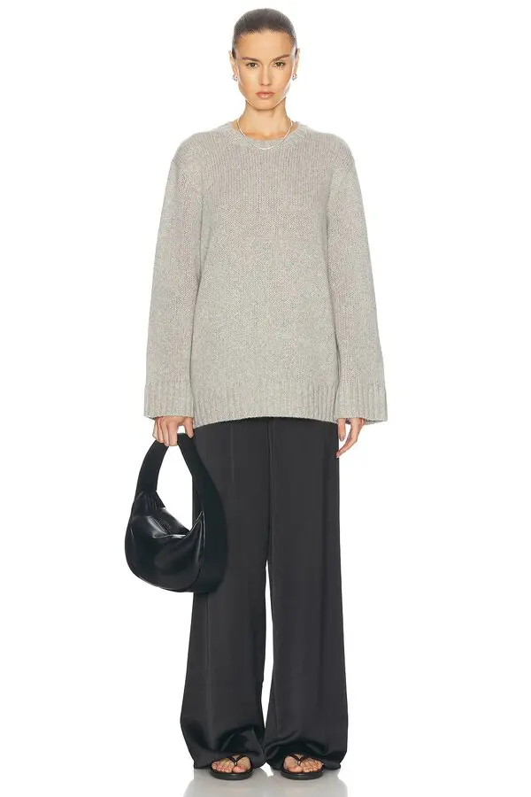 Jenni Kayne Cashmere Amelia Crewneck Sweater - Grey