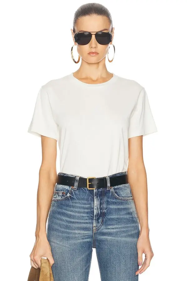Saint Laurent Short Sleeve T-shirt - Natural