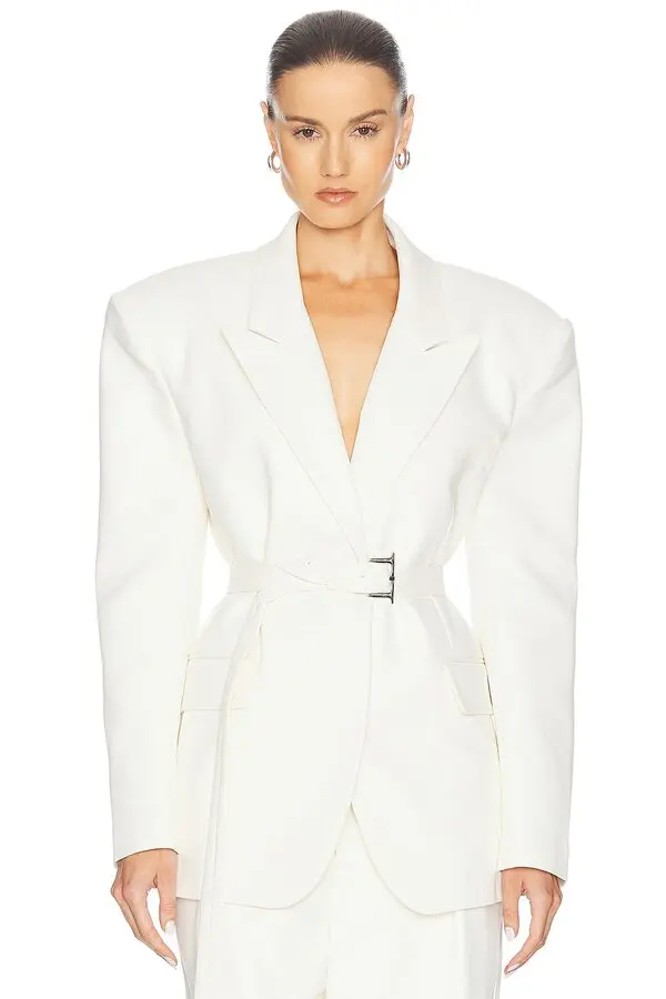 HELSA Belted Blazer - Cream