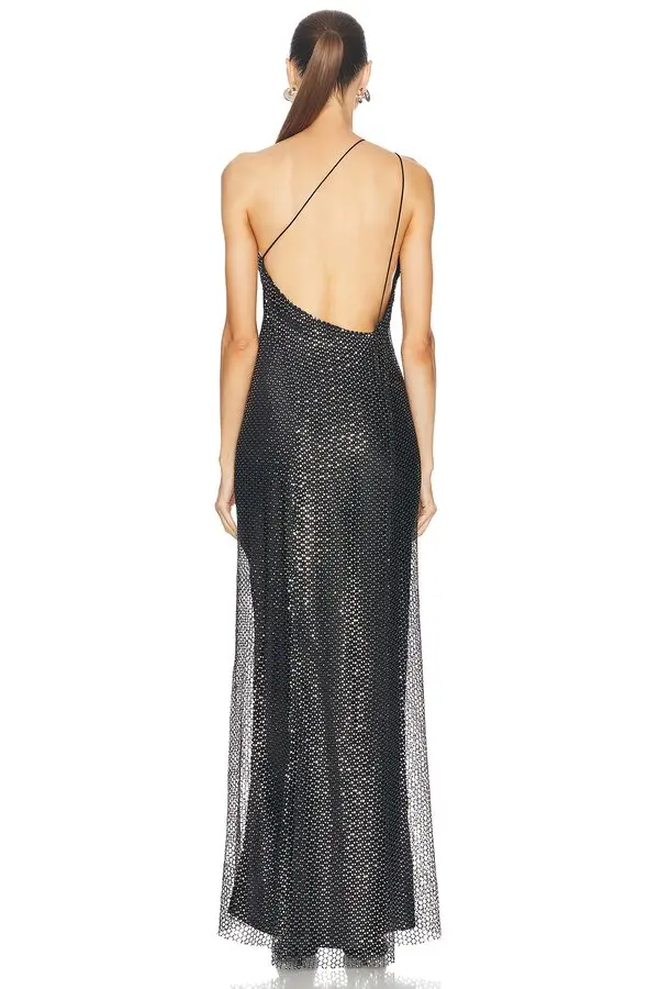 THE SEI Sheer Slit One Shoulder Gown