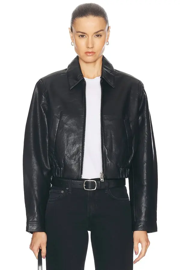 AGOLDE X Shoreditch Ski Club Essie Cropped Jacket - Black