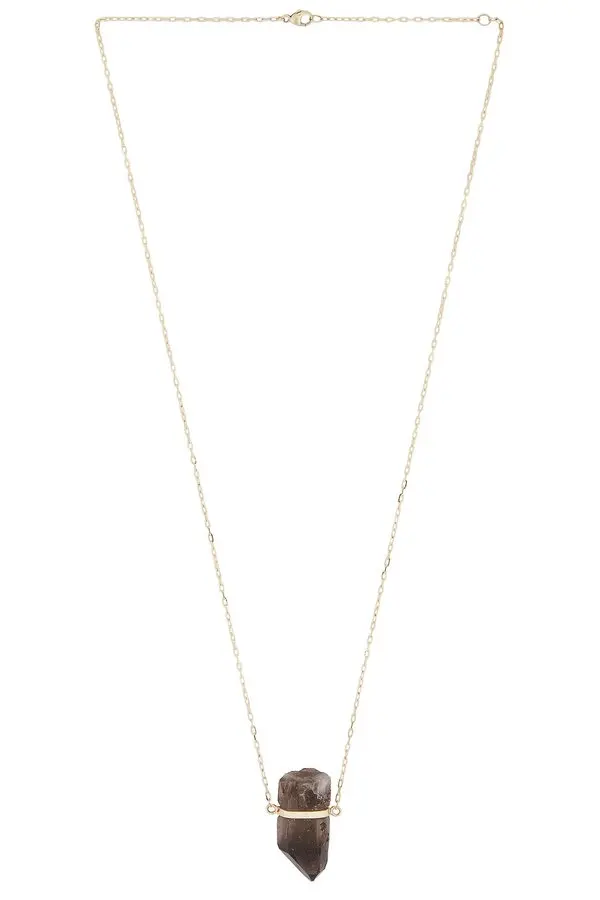 Jia Jia Smokey Quartz Gold Bar Necklace - Yellow Gold
