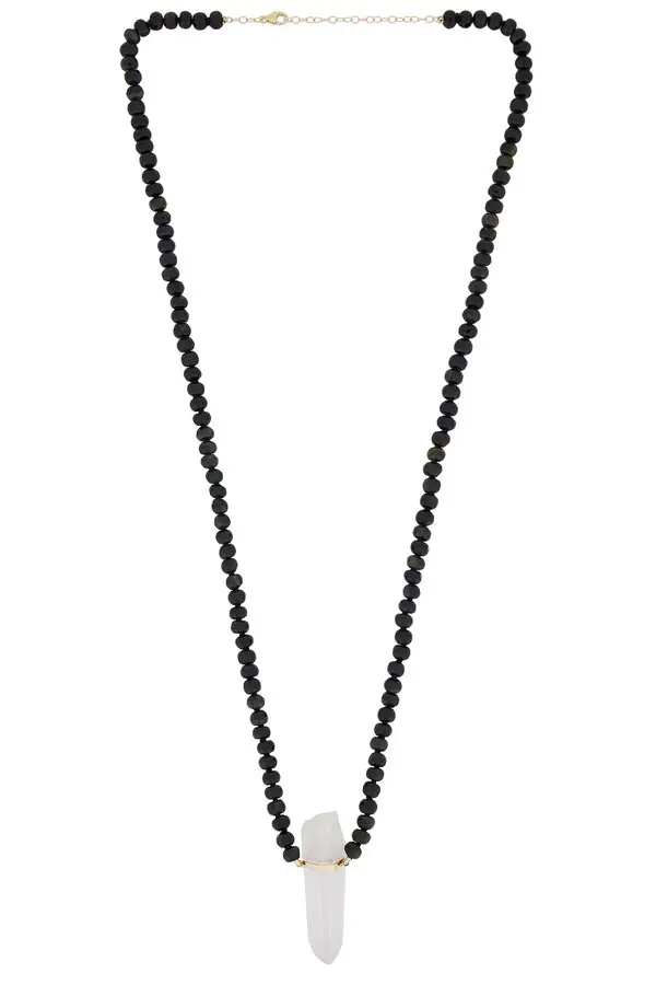 Jia Jia Tigers Eye Crystal Quartz Charm Necklace - Black