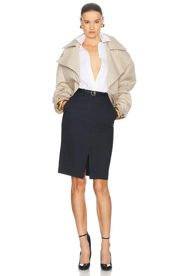 HELSA Oversized Cropped Trench