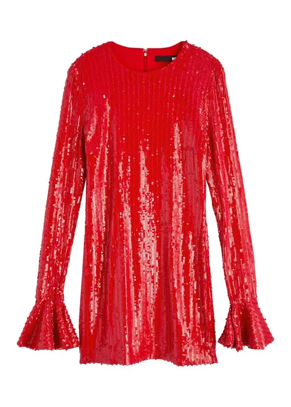 ROTATE BY BIRGER CHRISTENSEN Sequin-embellished Tulle Mini Dress