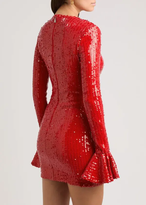 ROTATE BY BIRGER CHRISTENSEN Sequin-embellished Tulle Mini Dress
