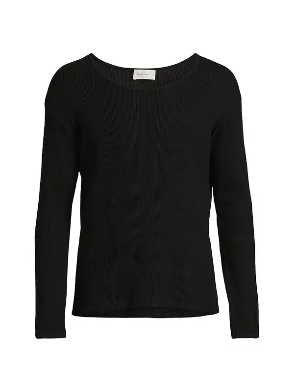 トップス SECOND/LAYER VERTICAL THERMAL BLACK Second / Layer K-Vertical Thermal T-Shirt - Black | Editorialist