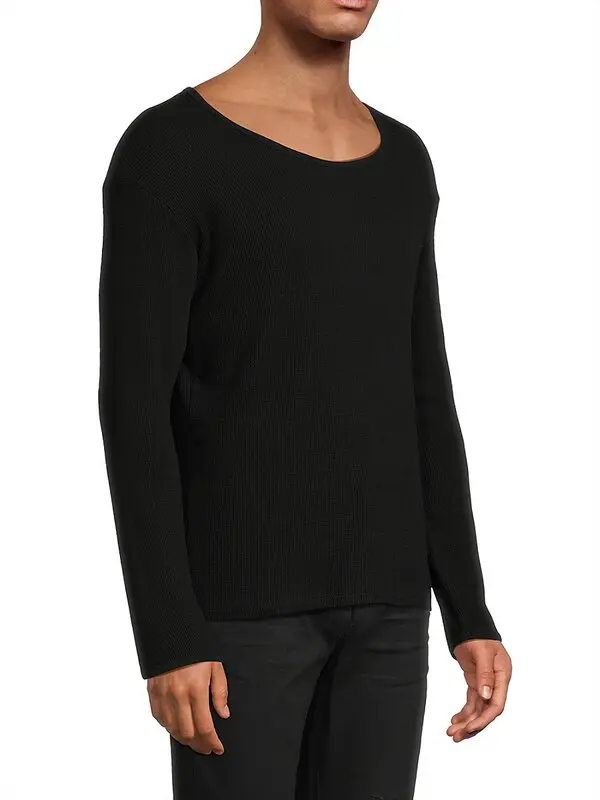 Second / Layer K-Vertical Thermal T-Shirt - Black | Editorialist