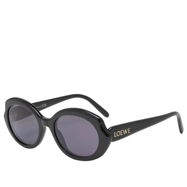 Loewe Slim Oval Sunglasses In Shiny Black/Smoke - 35% Off  display picture 2