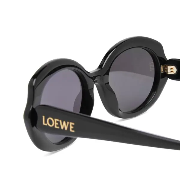 Loewe Glossy Black Oval Sunglasses Loewe Thin Mini Oval Sunglasses - Shiny Black/Smoke  main image 4