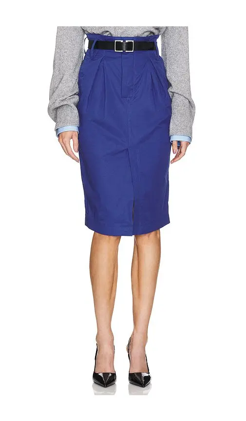 HELSA Paperbag Waist Skirt With Button Fly