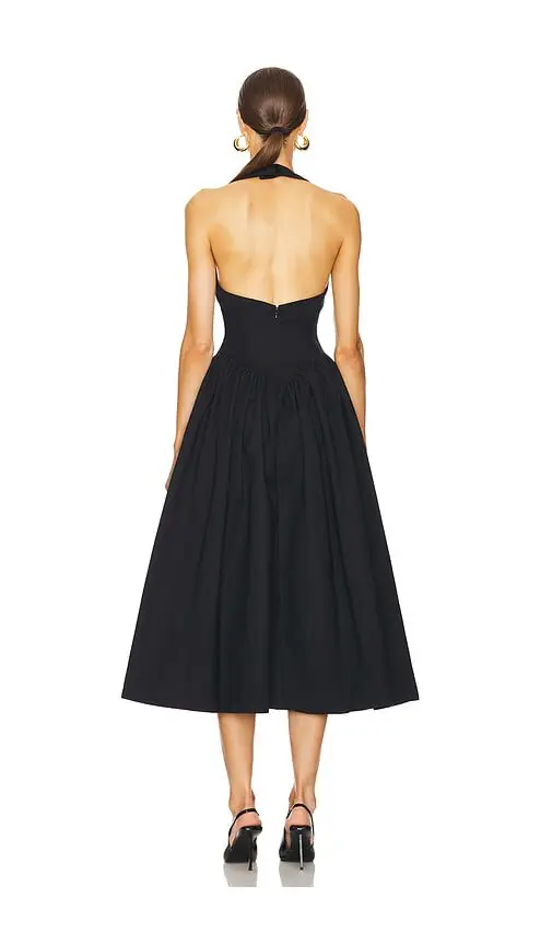 HELSA Faille Halter Midi Dress