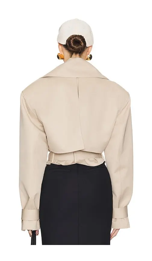 HELSA Oversized Cropped Trench Coat