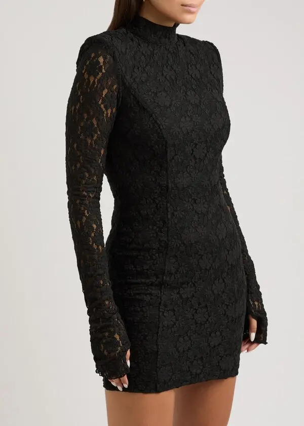 Rotate By Birger Christensen Lace Mini Dress In Black - 50% Off |  Editorialist