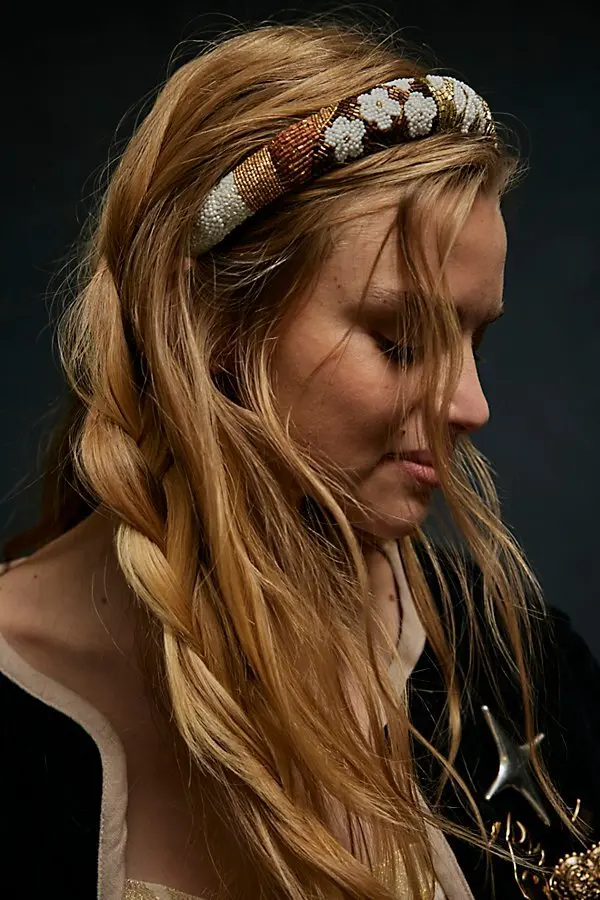 Free People Last Summer Beaded Hard Headband In Neutral - 83  display picture 3