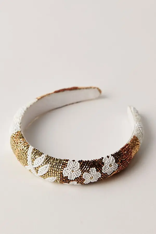 Free People Last Summer Beaded Hard Headband In Neutral - 83  display picture 2