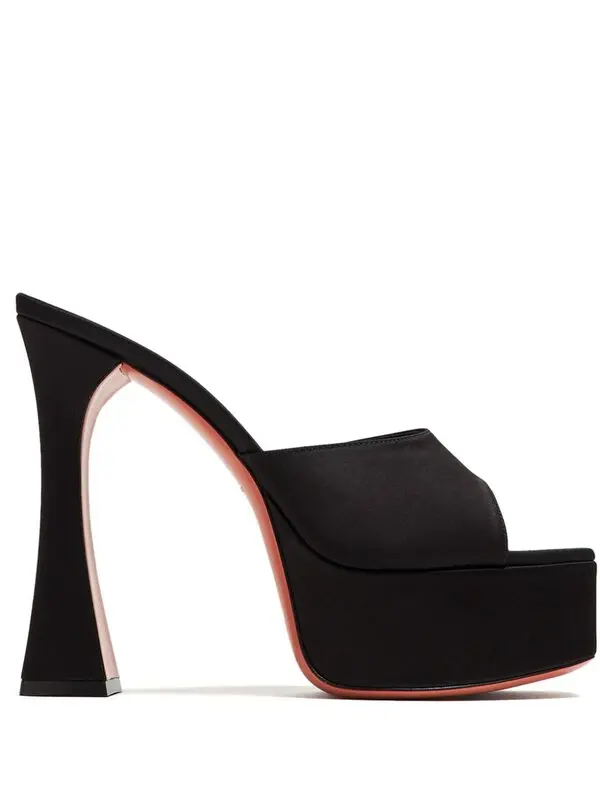 Amina Muaddi Dalida Plateau Slippers - Black