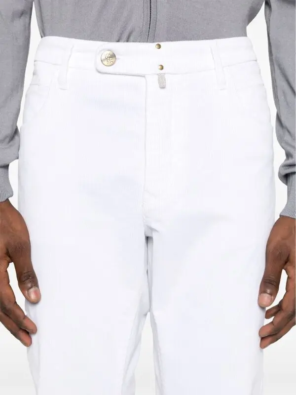 Incotex Corduroy Straight Leg Trousers - White